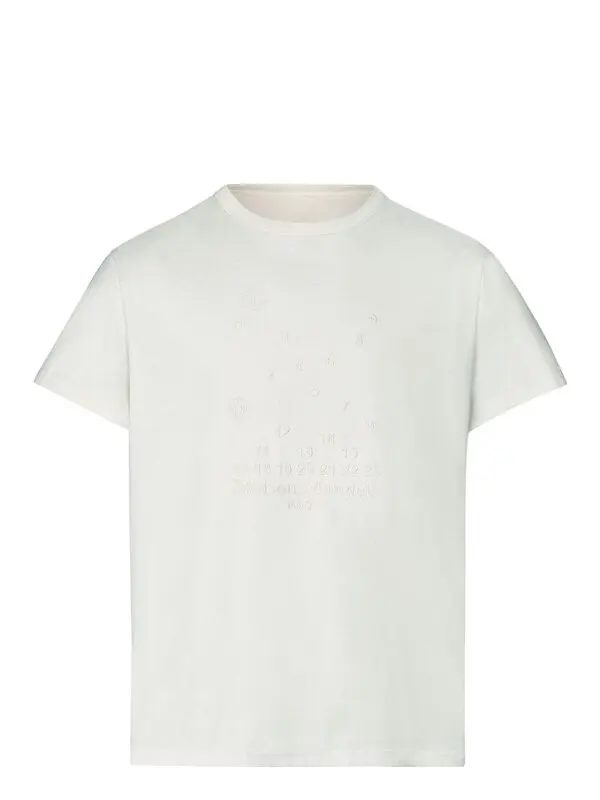 MAISON MARGIELA Numeric Logo-embroidered T-shirt - White
