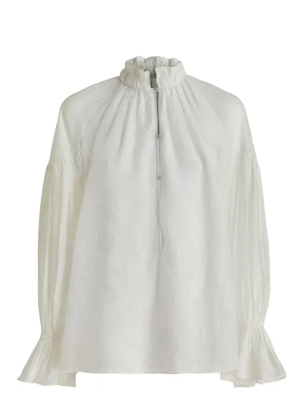 Etro High-neck Long-sleeve Blouse - White