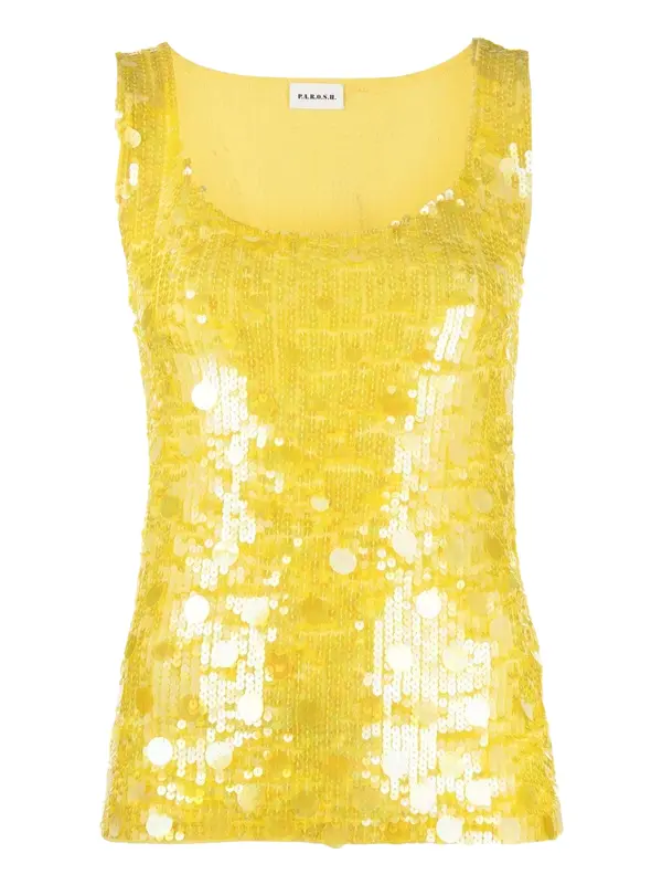 P.a.r.o.s.h Sequin-embellished Vest - Yellow