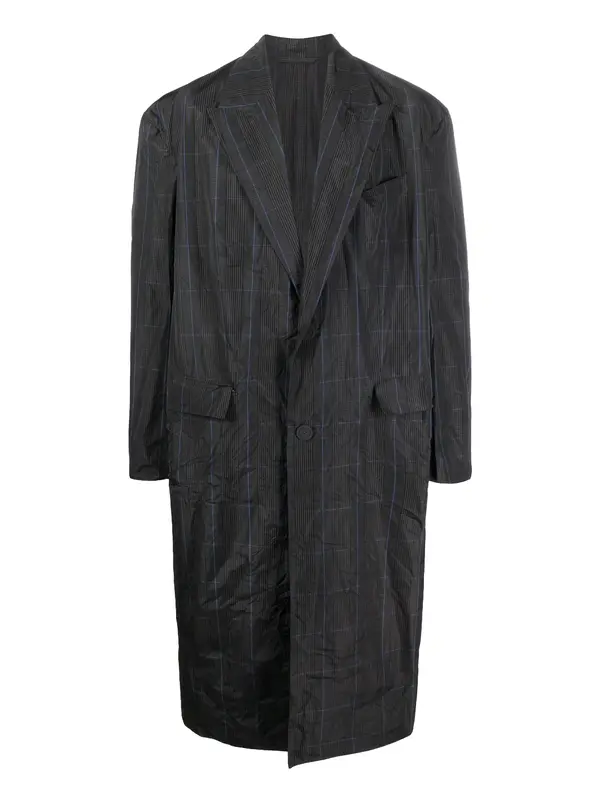 Balenciaga Prince Of Wales Check Trench Coat - Grey
