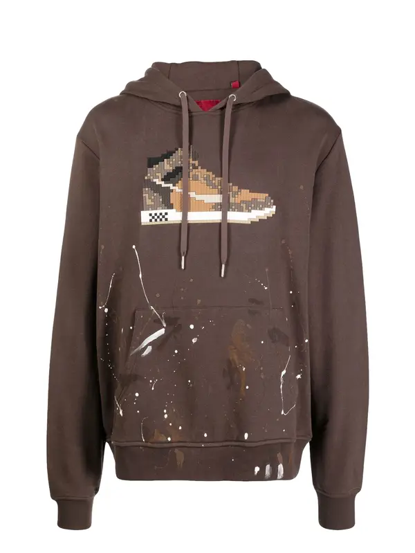 MOSTLY HEARD RARELY SEEN Sneaker Print Hoodie - Brown