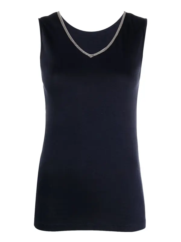 Fabiana Filippi Bead-embellished Tank Top - Blue