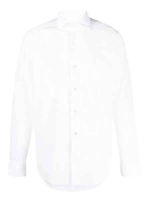 Fedeli Long-sleeve Stretch-cotton Shirt - White