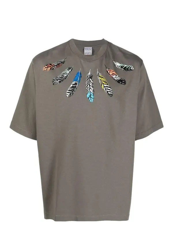 COUNTY OF MILAN Feathers Detail T-shirt - Grey
