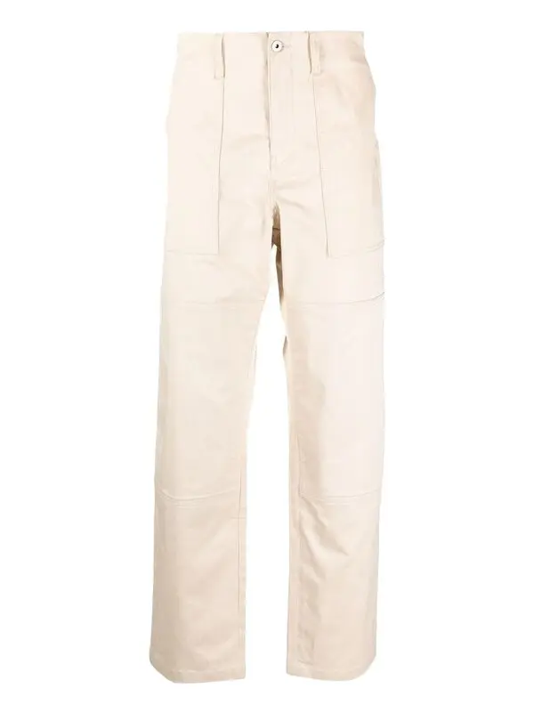 COUNTY OF MILAN Straight Leg Cotton Trousers - Neutrals