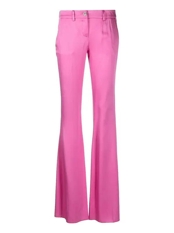 Philipp Plein Flared Satin Trousers - Pink