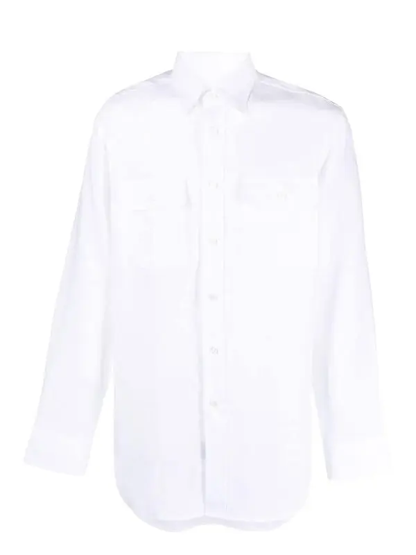 Brioni Linen Button-up Shirt - White