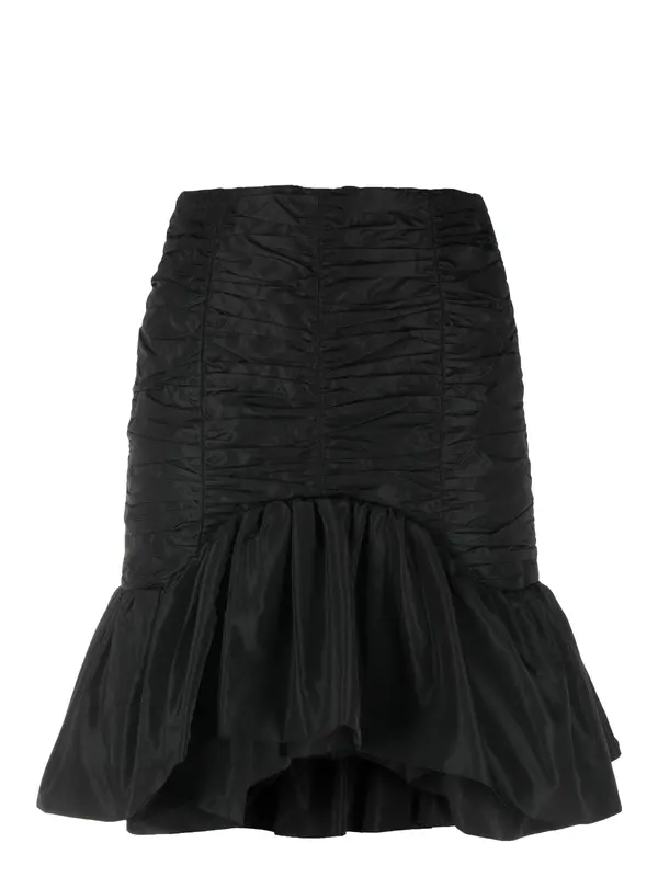 Patou Bloom Ruffled Mini Skirt - Black