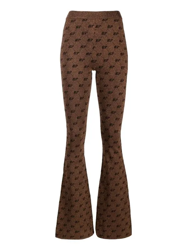 Baum Und Pferdgarten Logo Jacquard Flared Trousers - Brown