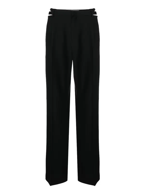 DION LEE Lingerie Cut-out Wool Trousers - Black