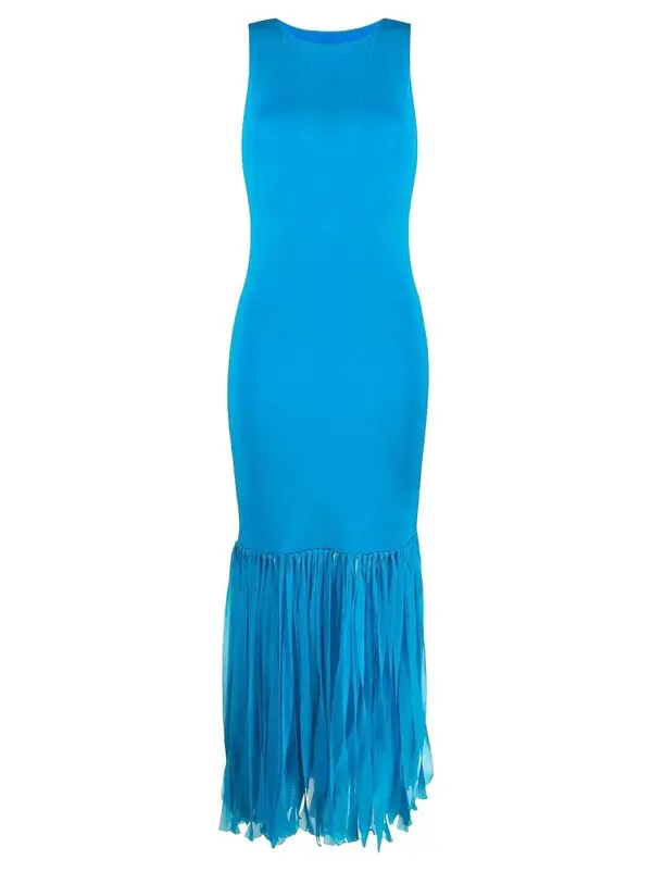 Prabal Gurung Fringed-hem Dress - Blue