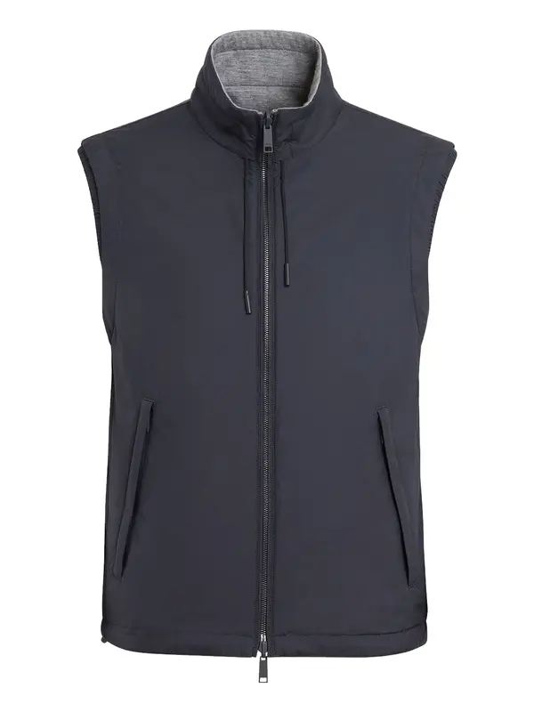 Zegna Reversible Zip-up Vest - Blue