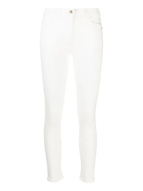 Patrizia Pepe Logo-embellished Skinny Jeans - White