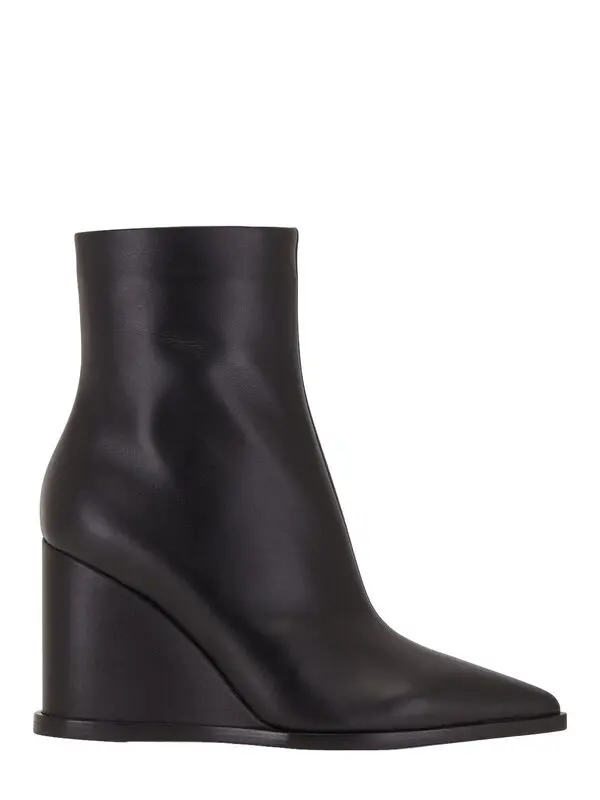 GIANVITO ROSSI Wedge-heel Pointed-toe Boots - Black