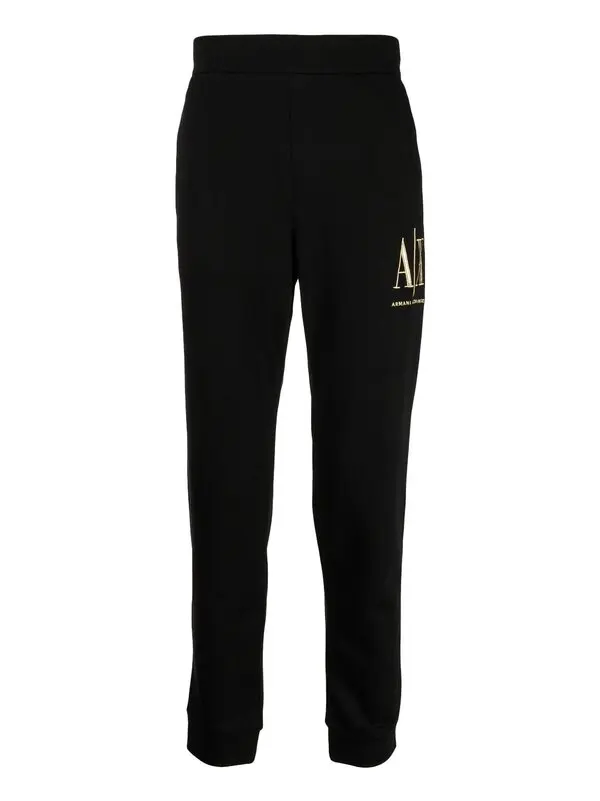 Armani Exchange Logo-embroidered Track Pants - Black