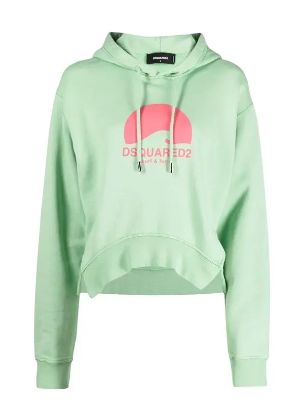 Dsquared2 Logo-print Detail Hoodie - Green
