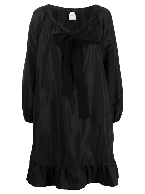 Patou Puff-sleeve Mini Dress - Black