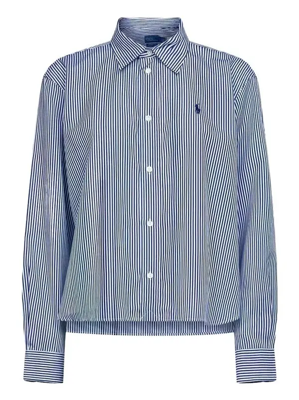 Polo Ralph Lauren Striped Cropped Shirt - White