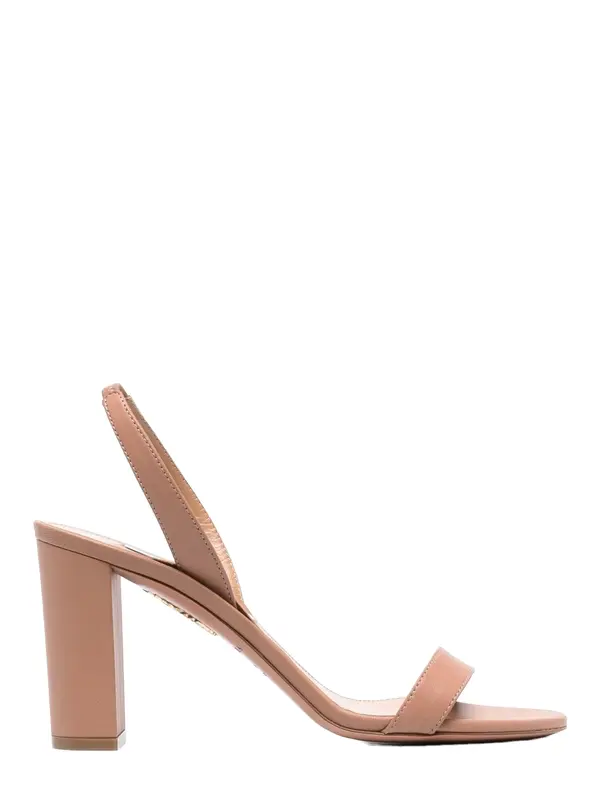 AQUAZZURA 90mm Heeled Leather Sandals - Neutrals