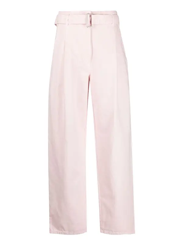 Philosophy Di Lorenzo Serafini Belted Cotton Gabardine Trousers - Pink