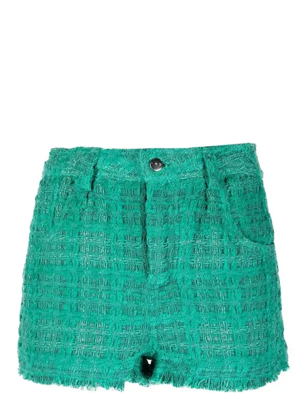 IRO PARIS Tweed Mini Shorts - Green