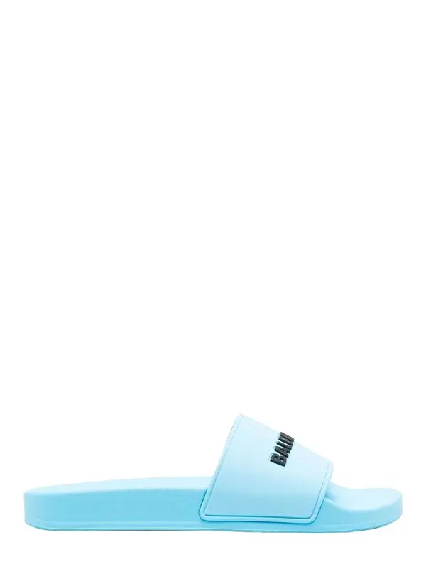 Balenciaga Raised-logo Slides - Blue