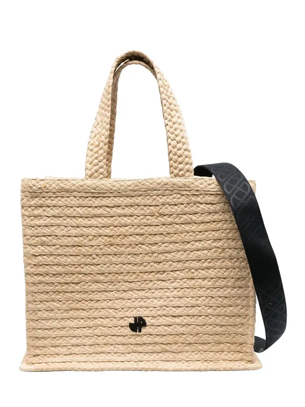 Patou Jp Raffia Tote Bag - Neutrals