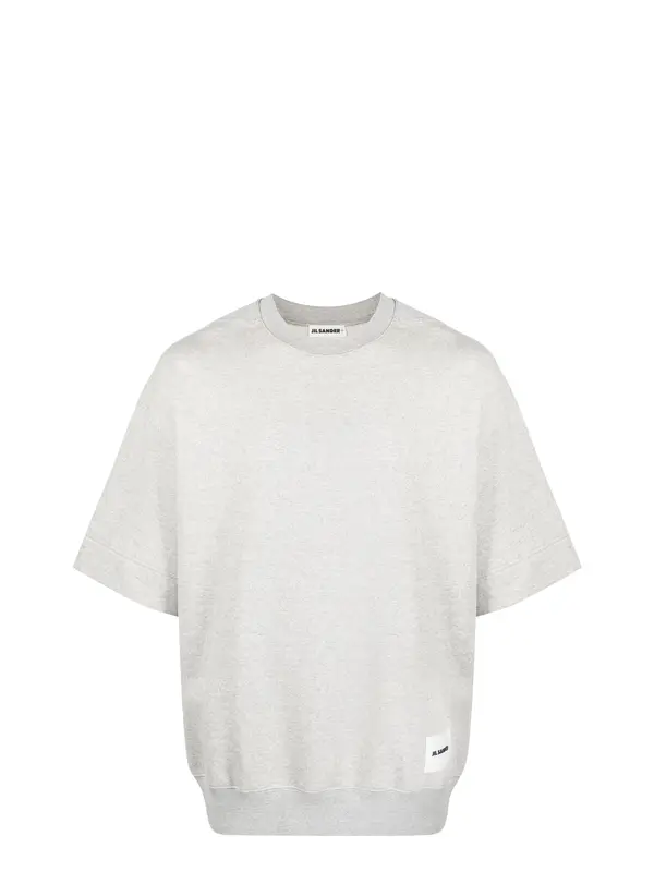 JIL SANDER Short-sleeve Cotton Sweatshirt - Grey