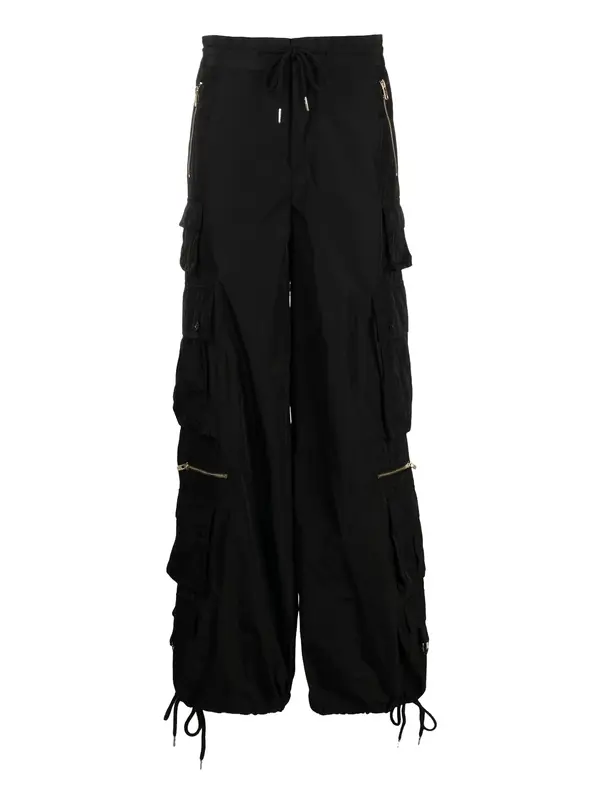 Cynthia Rowley Wide-leg Cargo Trousers - Black