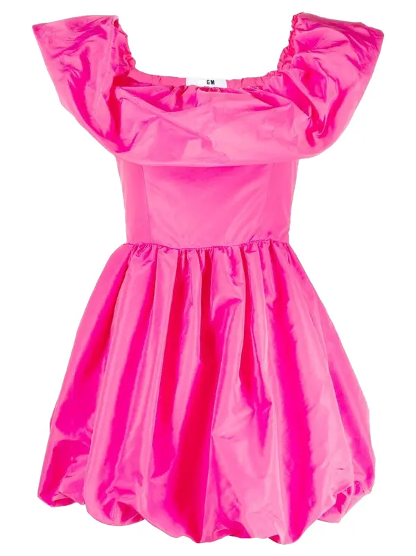 MSGM Ruffled Off-shoulder Dress - Pink