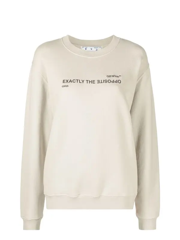 Off-White Slogan-print Sweatshirt - Neutrals