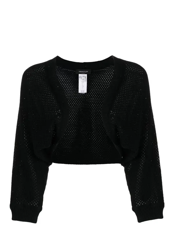 Fabiana Filippi Open-knit Cropped Cardigan - Black