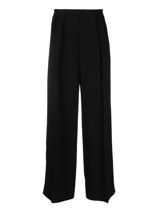 Aspesi High-waisted Wide-leg Trousers - Black