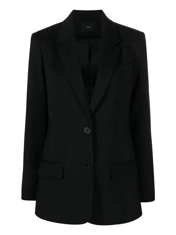 JOSEPH Single-breasted Wool Blazer - Black