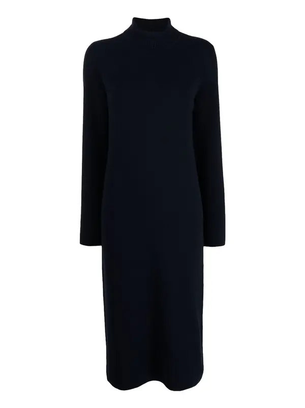 ONEFIFTEEN Ribbed-knit Roll Neck Dress - Blue