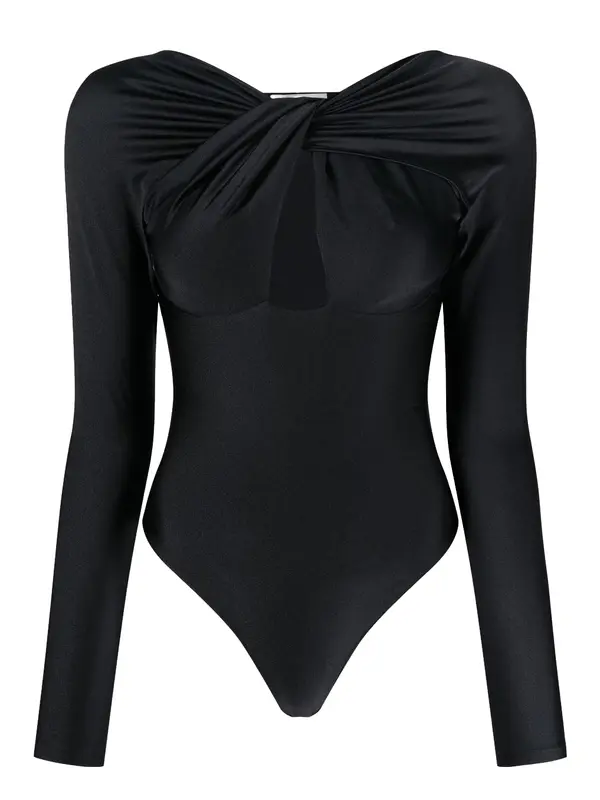 Coperni Twisted Cut-out Bodysuit - Black