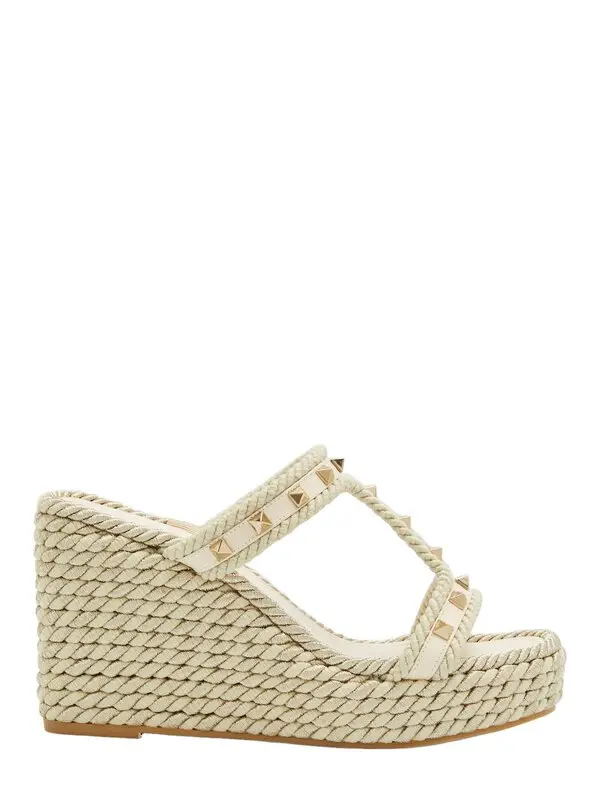 Valentino Garavani Rockstud Espadrille Sandals - Light Ivory
