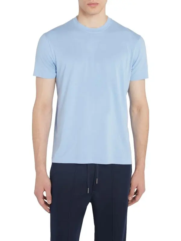 TOM FORD Short Sleeve Crewneck T-shirt - Azur