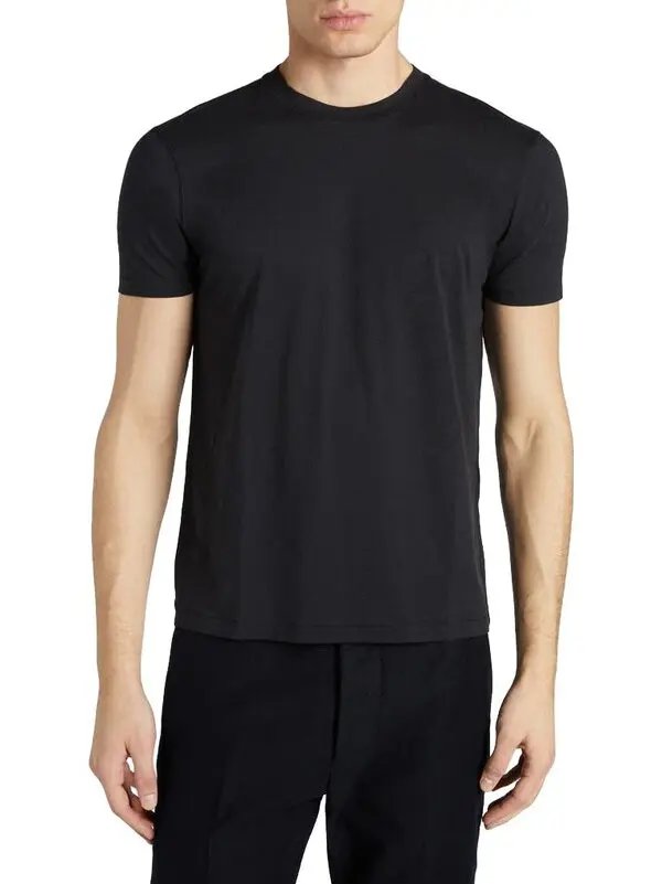 TOM FORD Short Sleeve Crewneck T-shirt - Black