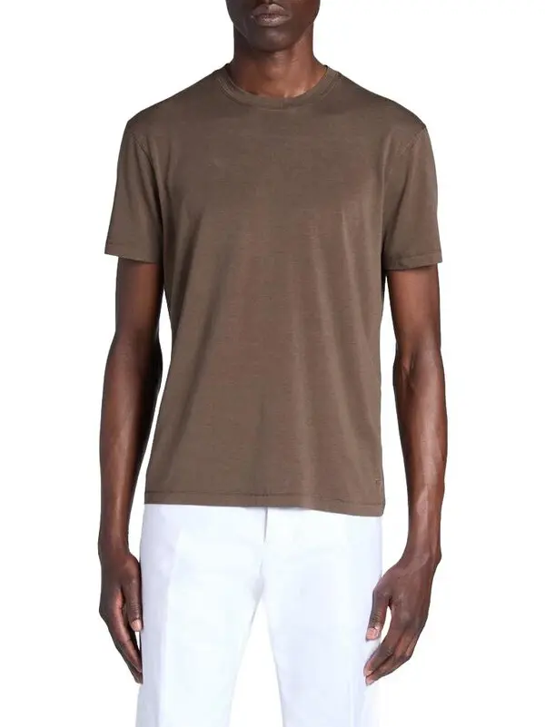 TOM FORD Short Sleeve Crewneck T-shirt - Olive Green