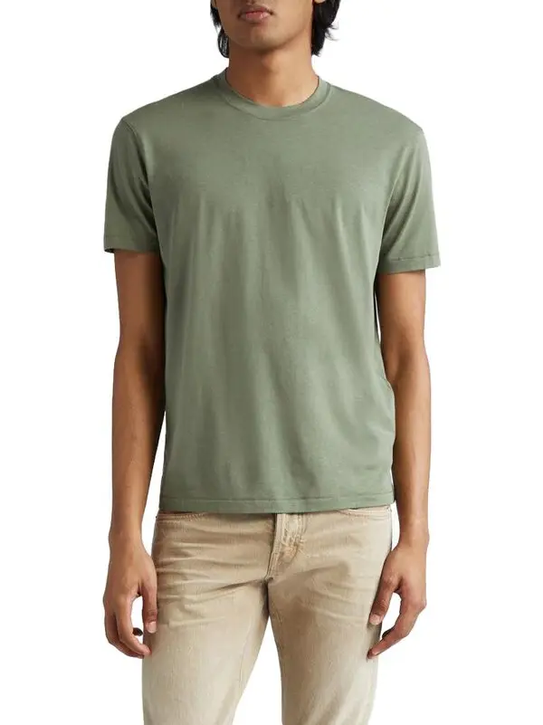 TOM FORD Short Sleeve Crewneck T-shirt - Pale Army