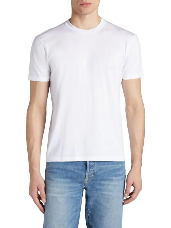 TOM FORD Short Sleeve Crewneck T-shirt - White