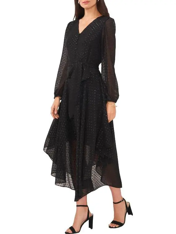 Chaus V-neck Maxi Dress - Black/ Black