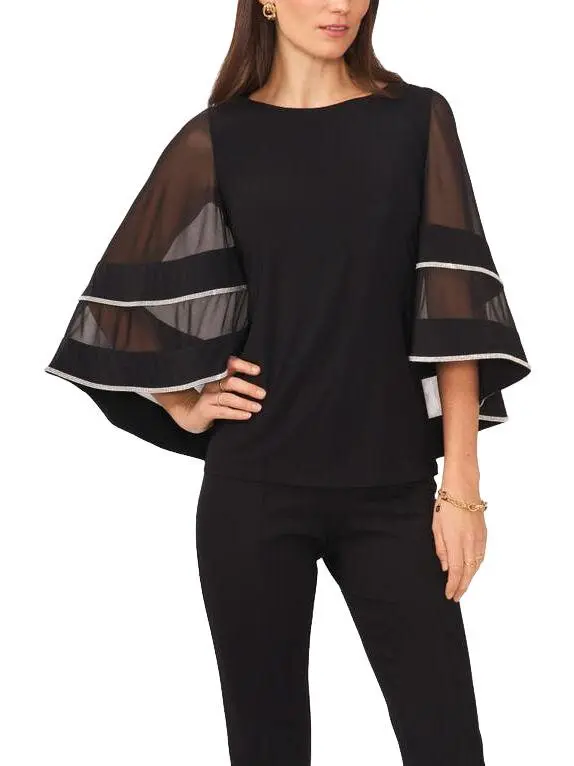 Chaus Illusion Cape Blouse - Black