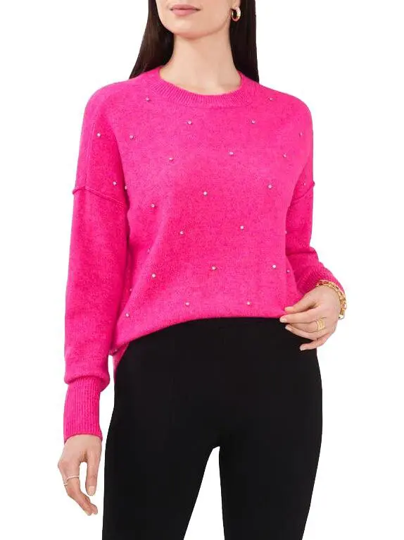Chaus Rhinestone Crewneck Sweater - Paradox