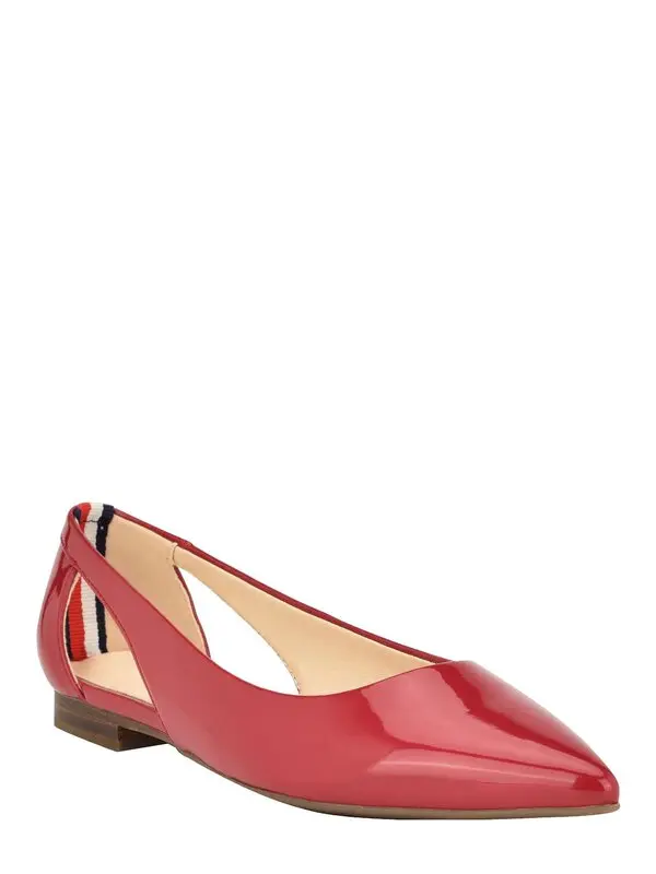 Tommy Hilfiger Pointed Toe Flat - Medium Red