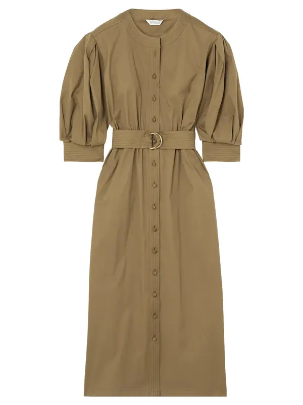 Max Mara Ughetta Belted Midi Shirt Dress - Green