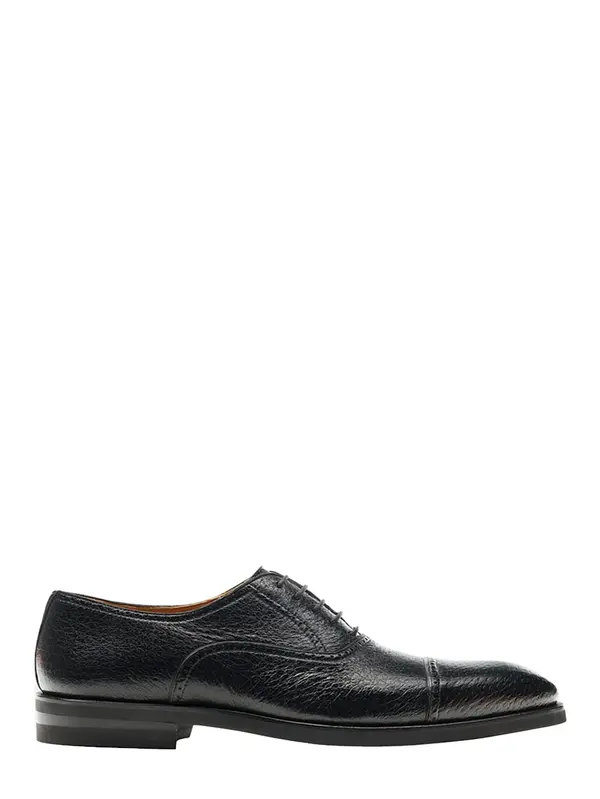 Magnanni Ica Brogue Peccary Leather Oxfords - Black