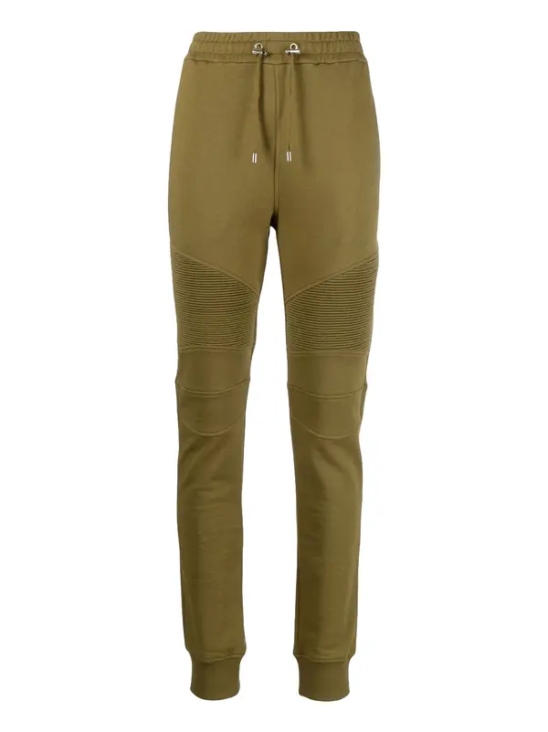 Balmain Panelled Slim-cut Track Pants - Green