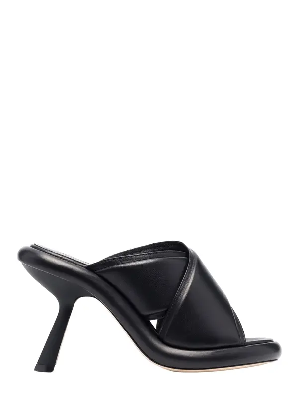 VIC MATIE Vic Matiè Crossover-strap Leather Sandals - Black